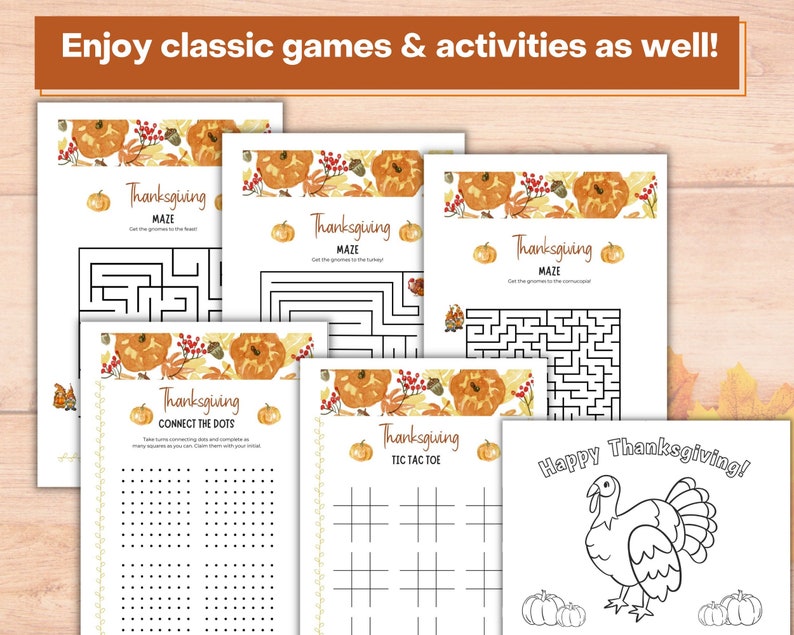 Thanksgiving Game Bundle Printable, Thanksgiving Games, Thanksgiving ...
