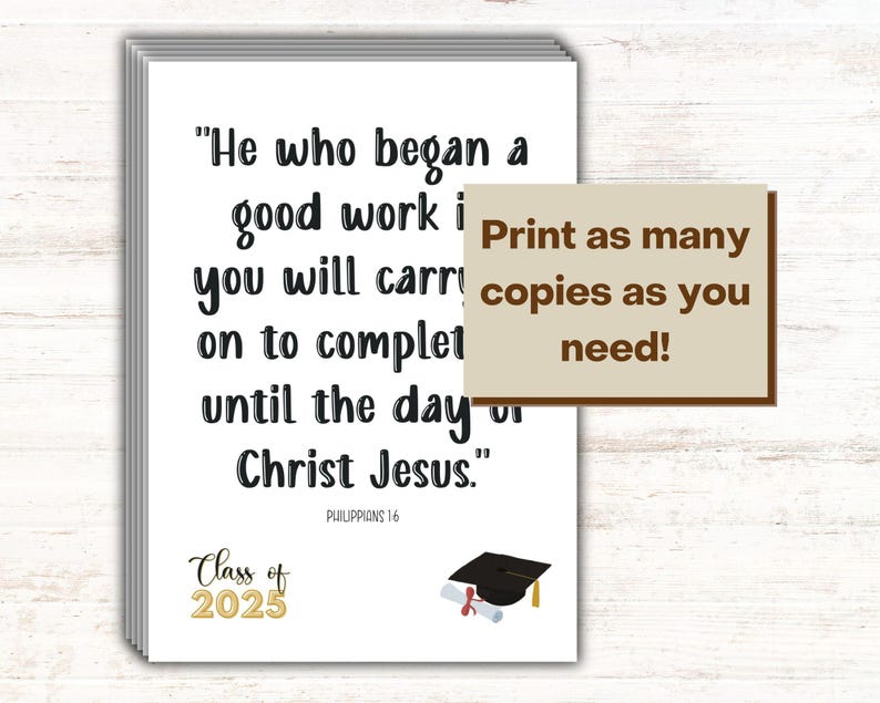 Printable Graduation Decoration Bundle | Christian Graduation ...