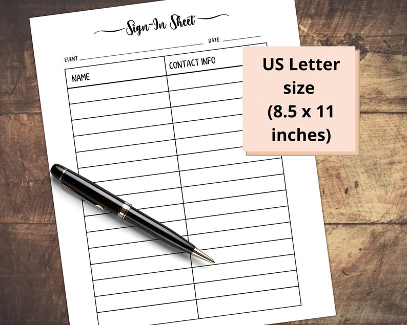 Small Group Sign-in Sheet, Sunday School Teacher Resources, Bible Study ...