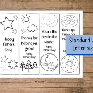 Printable Father's Day Coloring Bookmarks, DIY Gift for Dad, Gift for ...