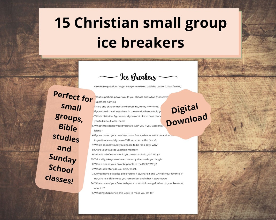 Christian Ice Breaker Questions: Small Group Games (digital Download ...
