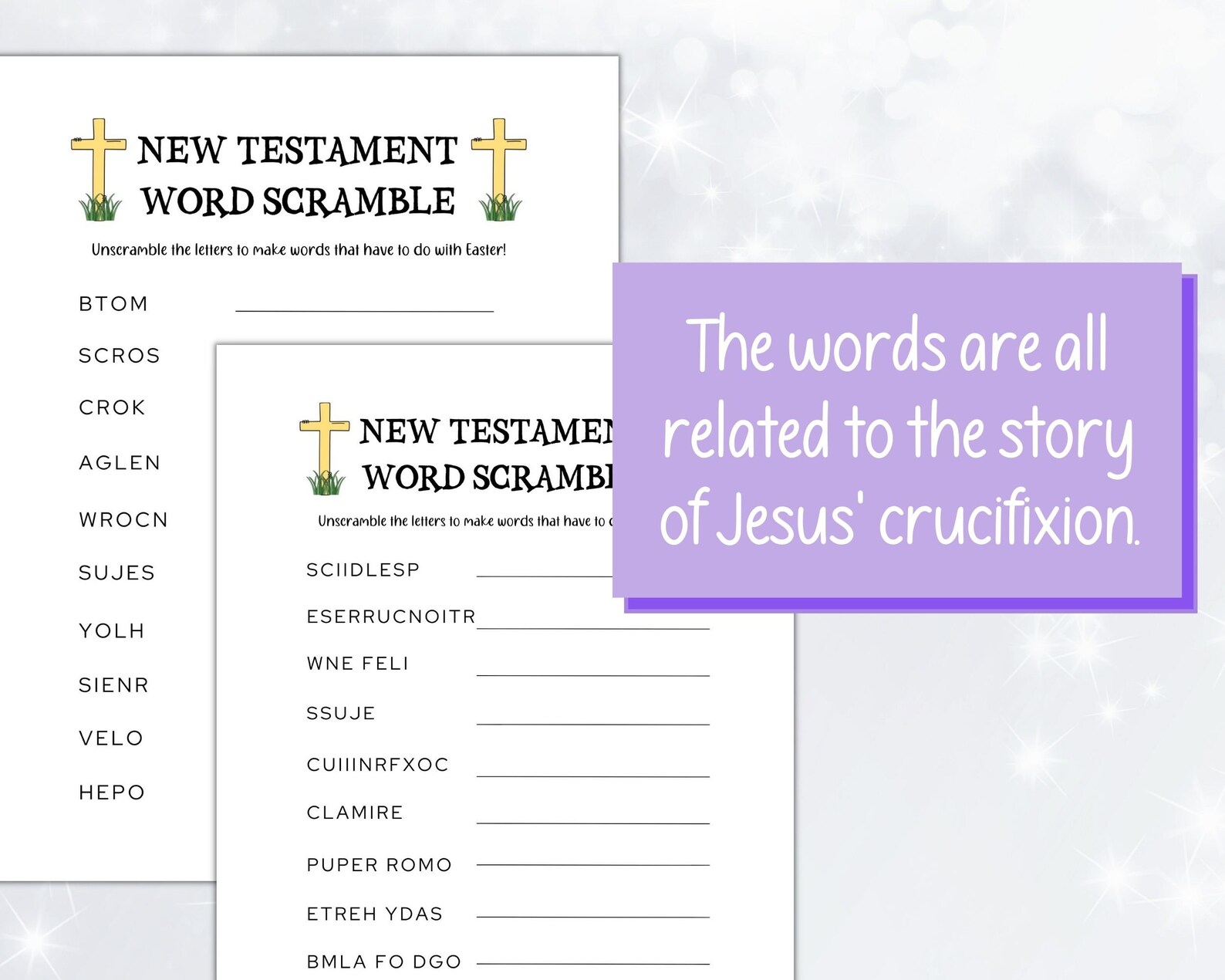 New Testament Word Scrambles Bible Word Scrambles Printable Word ...