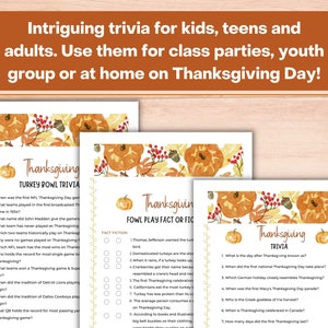 Thanksgiving Games Printable | Thanksgiving Trivia Bundle ...