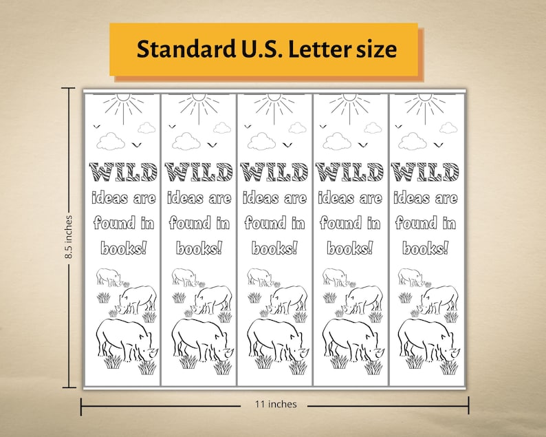 Printable Coloring Bookmarks for Kids Safari Bookmarks Printable ...