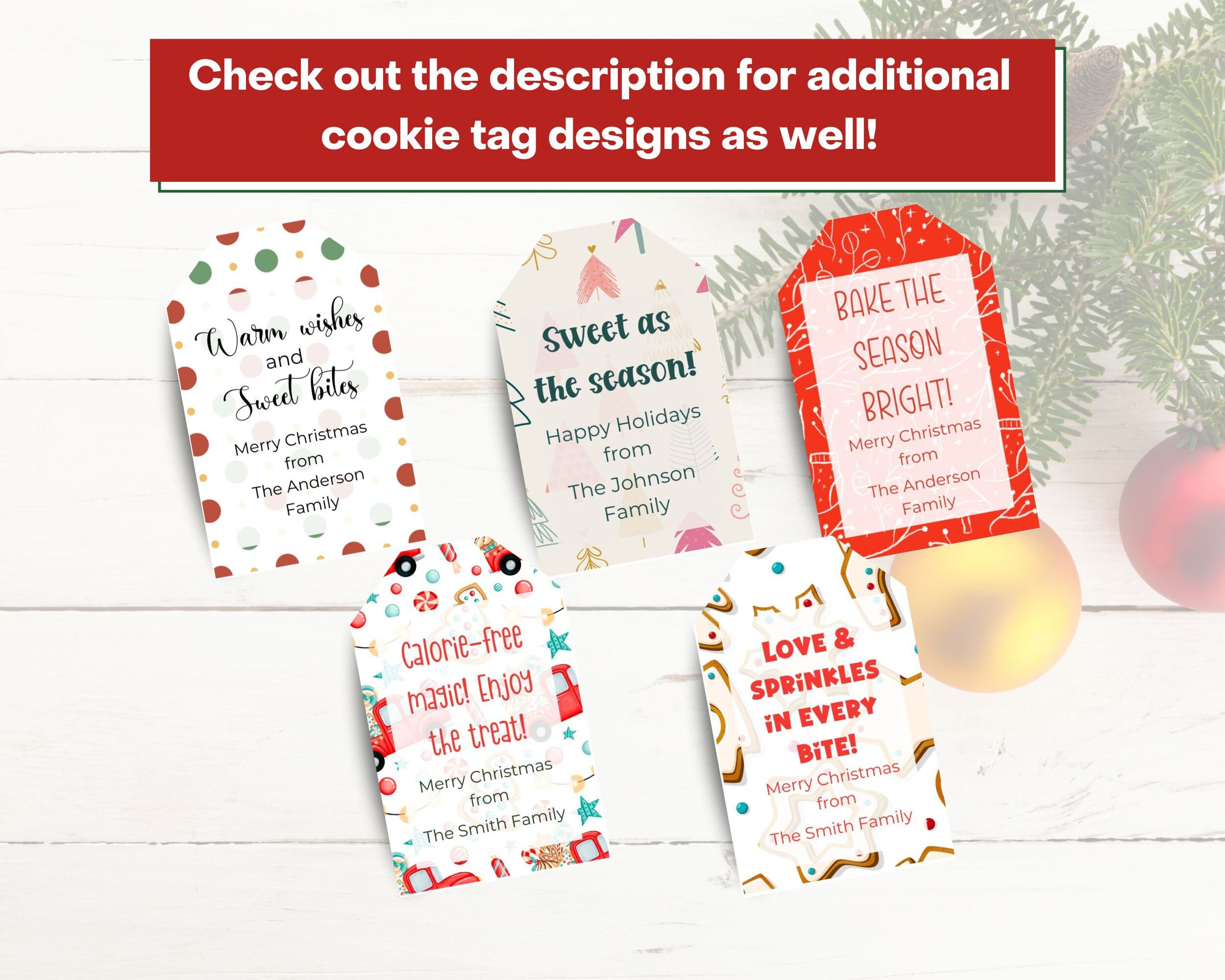 Christmas Treat Tag Christmas Cookie Tag Holiday Gift Tag - Etsy