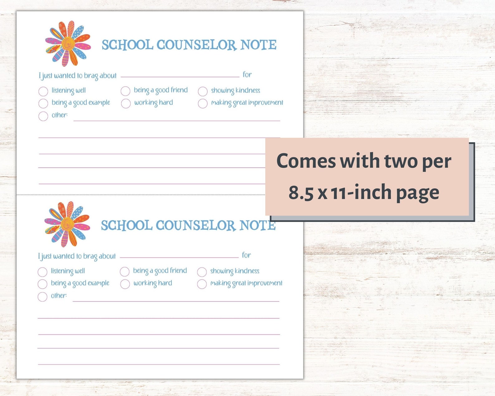 School Counselor Office Note Printable | Daisy School Counselor Décor ...