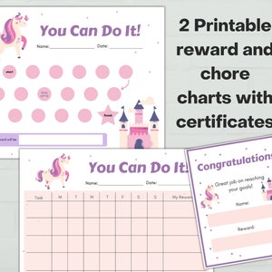 Unicorn Reward Chart for Children Printable, Behavior Chart, Daily ...