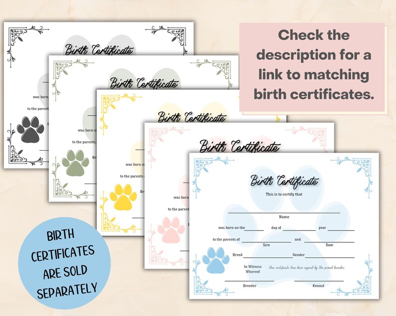 Breeder Puppy Pack, Puppy Records Bundle, Dog Breeder, A4, US Letter ...