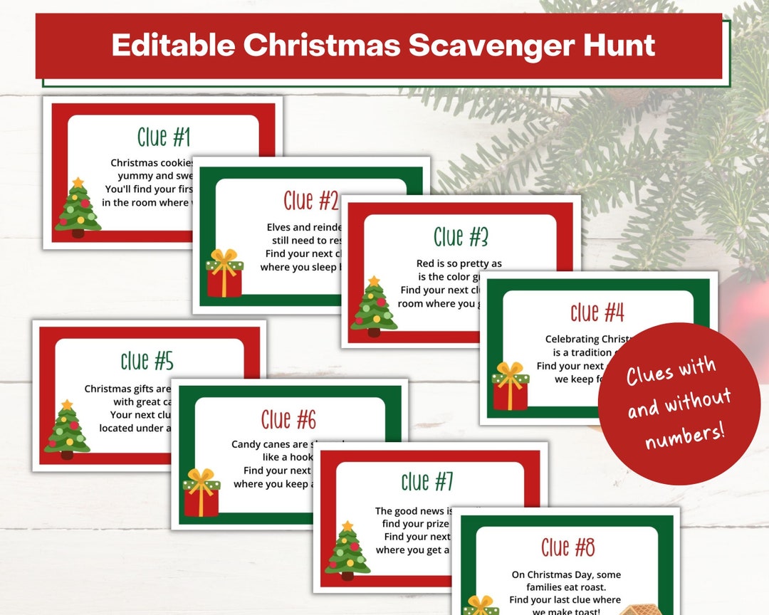 Indoor Christmas Scavenger Hunt | Indoor Christmas Treasure Hunt ...