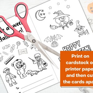 Halloween Coloring Cards Printable | Halloween Class Party Activity ...
