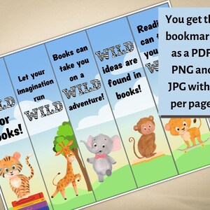 Printable Bookmarks for Kids Printable Safari Bookmarks Digital ...