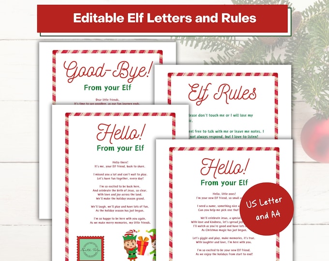 EDITABLE Elf Letters, Elf Welcome Letter, Elf Goodbye Letter, Elf Rules ...