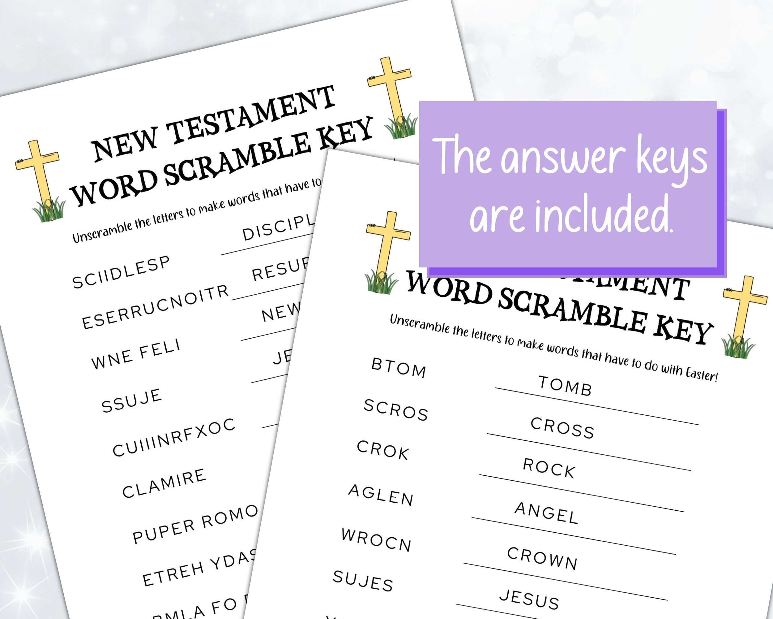 New Testament Word Scrambles Bible Word Scrambles - Etsy