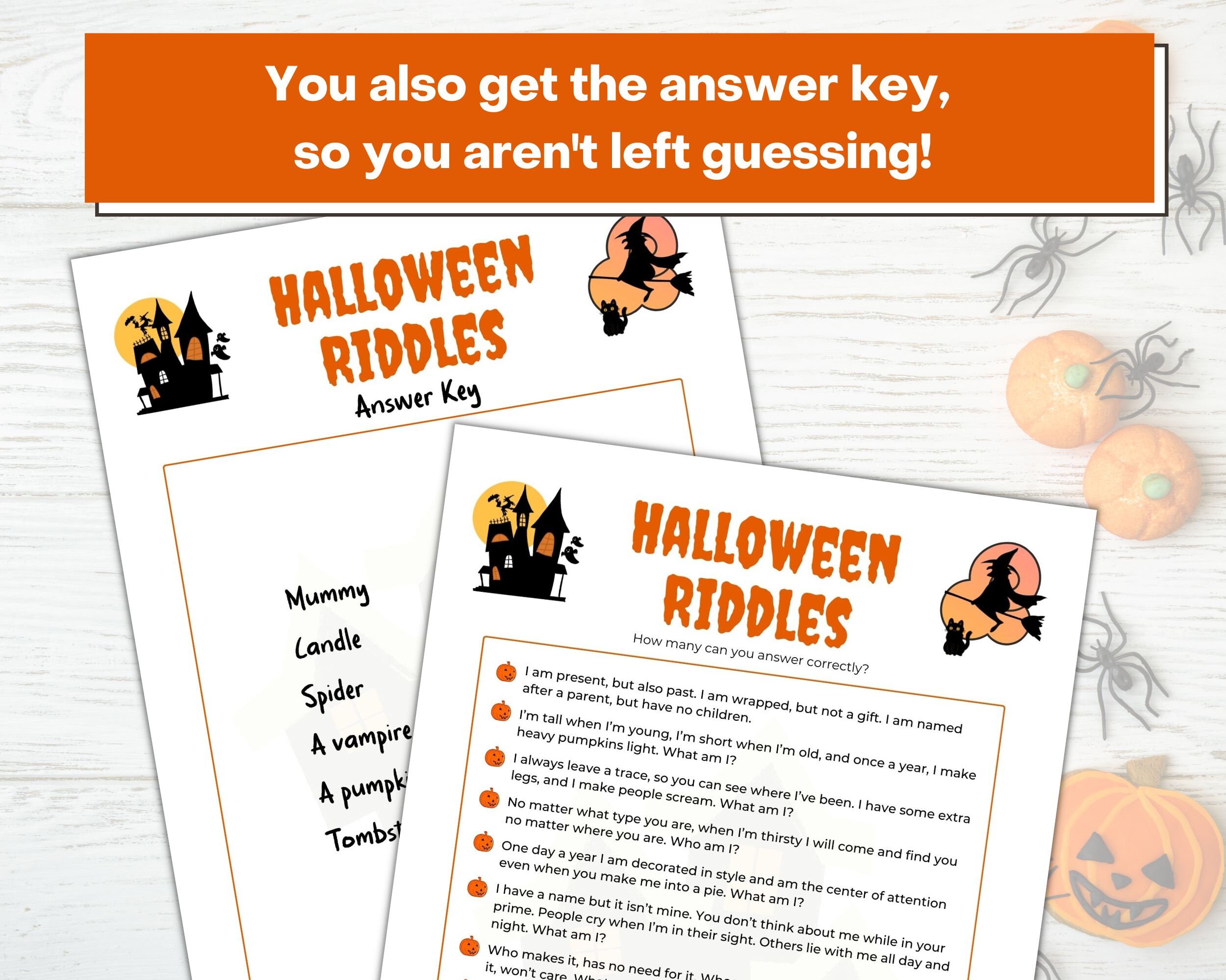 Halloween Game Printable | Riddles Game | Halloween Brain Teasers ...