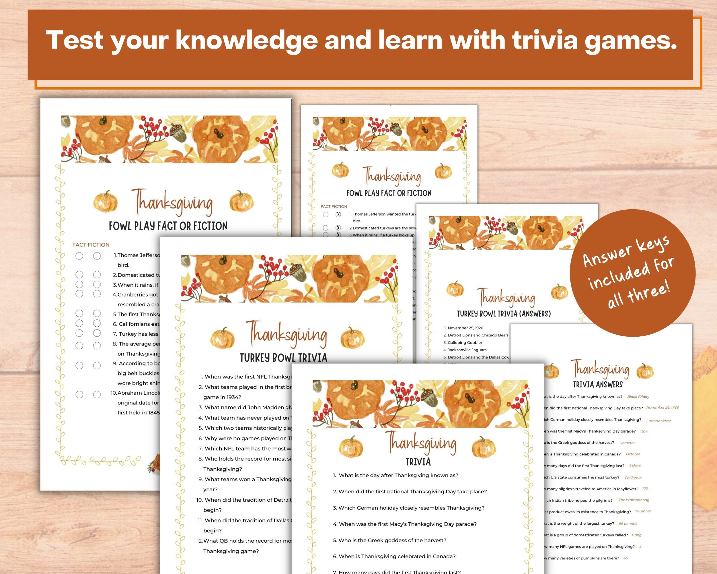 Thanksgiving Game Bundle Printable, Thanksgiving Games, Thanksgiving ...