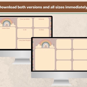 Boho Rainbow Teacher Desktop Wallpaper Organizer (digital Download) - Etsy