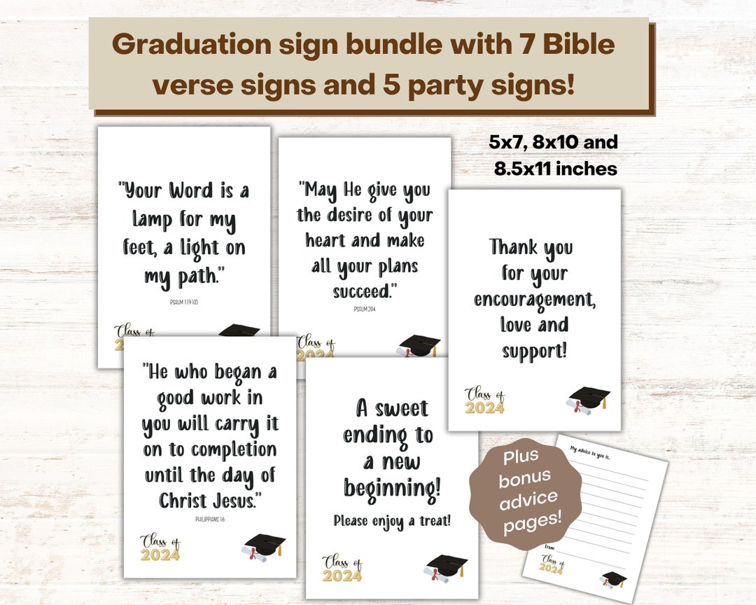 Printable Graduation Decoration Bundle Christian Graduation Decorations ...