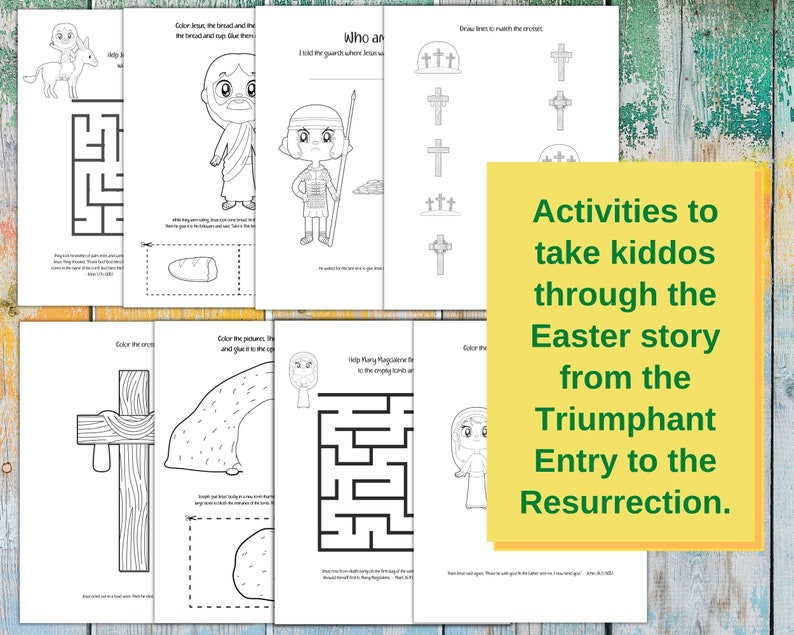 Religious Easter Story Activity Pages Bundle (PDF) - Etsy