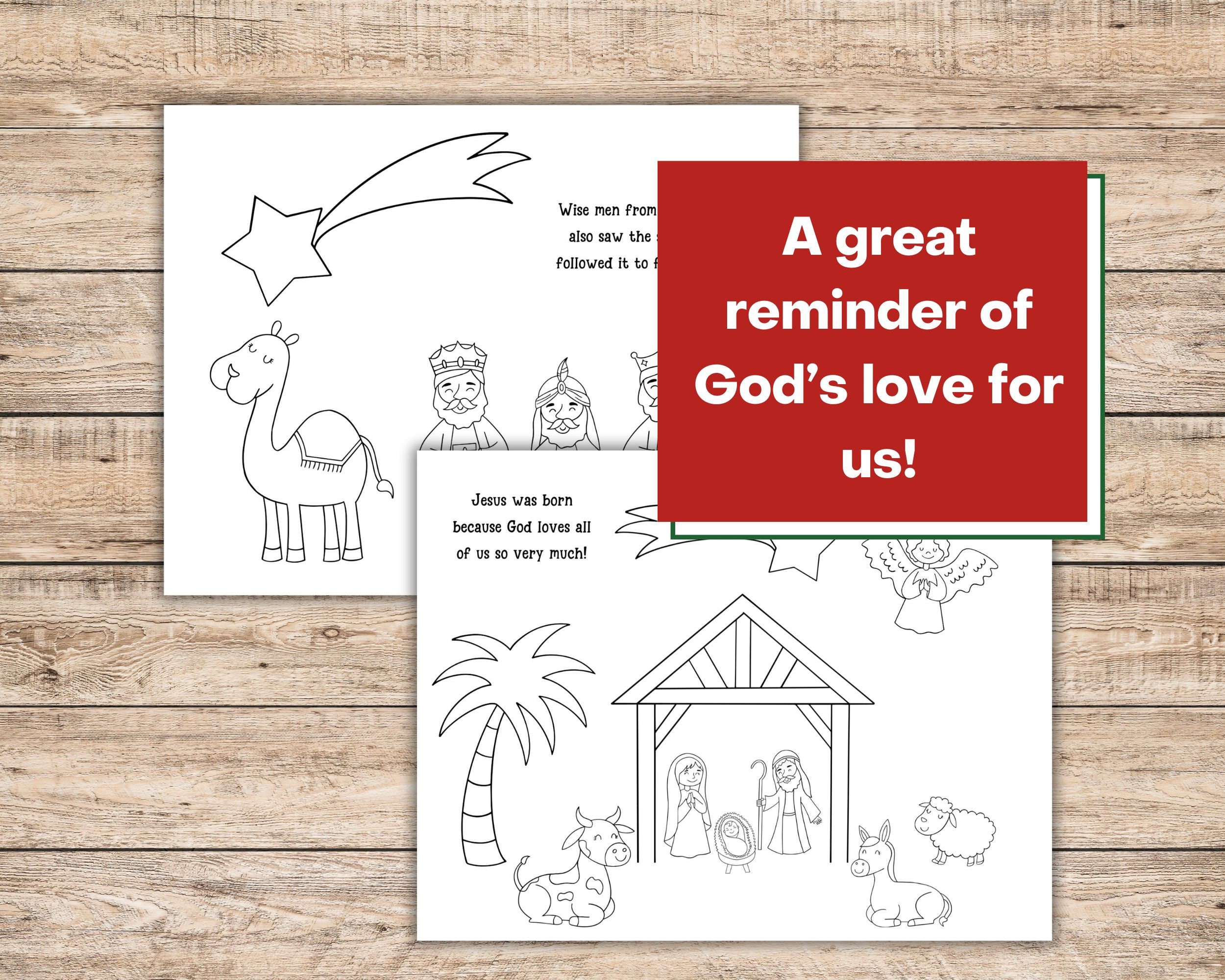 9 Simple Christmas Nativity Coloring Pages for Kids, Toddlers ...