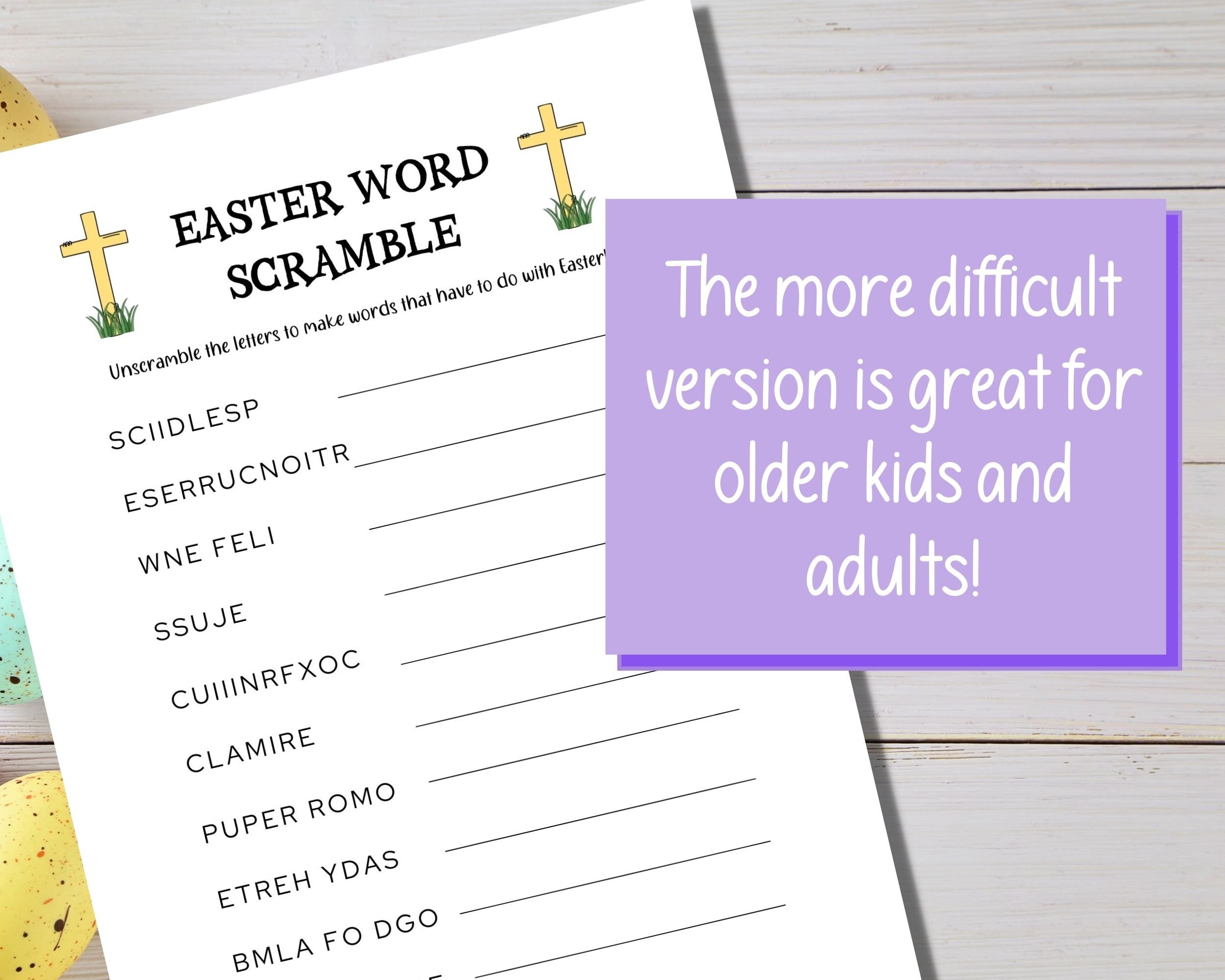Religious Easter Word Scramble: Printable Activity (PDF Download) - Etsy