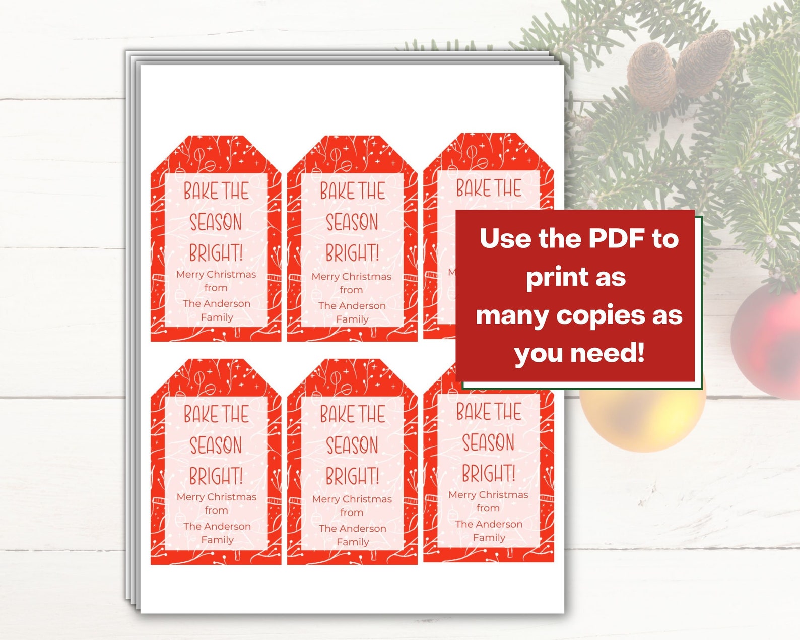 Christmas Treat Tag, Christmas Cookie Tag, Holiday Gift Tag, Christmas ...