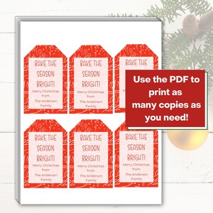 Christmas Treat Tag, Christmas Cookie Tag, Holiday Gift Tag, Christmas ...