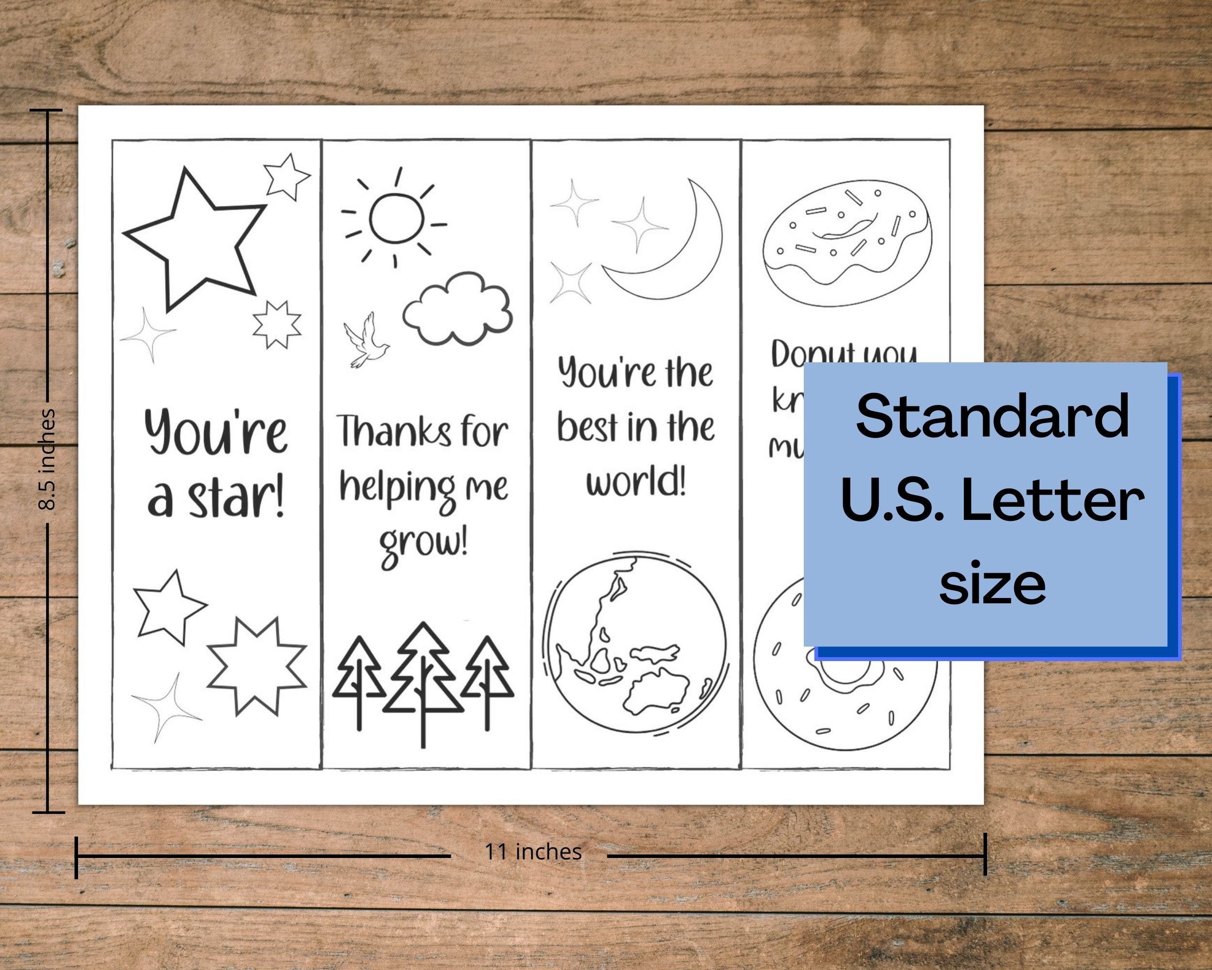 Printable Coloring Bookmarks With Sweet Sentiments Gift for - Etsy