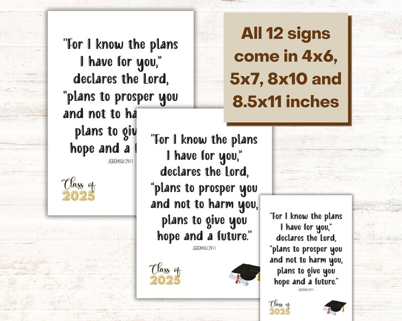 Printable Graduation Decoration Bundle | Christian Graduation ...