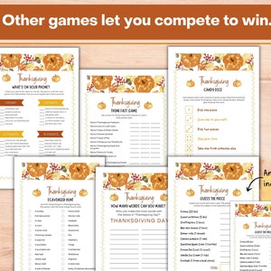 Thanksgiving Game Bundle Printable, Thanksgiving Games, Thanksgiving ...