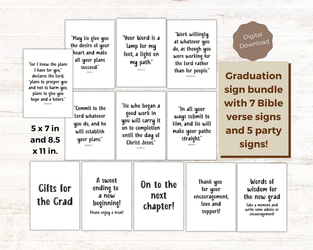 Printable Graduation Decoration Bundle | Christian Graduation ...