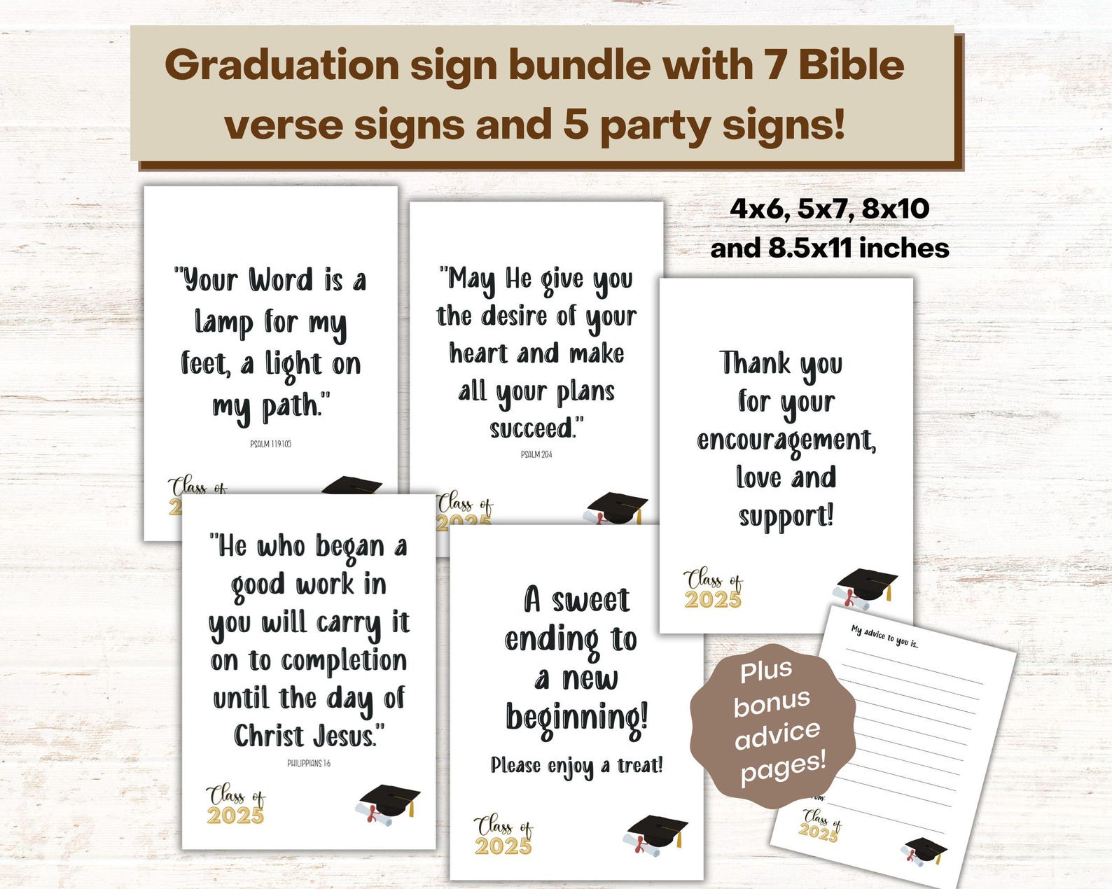Printable Graduation Decoration Bundle | Christian Graduation ...