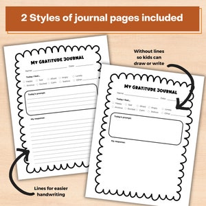 Printable Gratitude Journal Worksheet for Kids, Daily Gratitude Journal ...