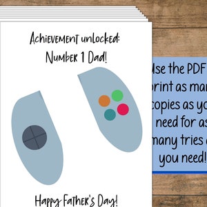 Printable Father's Day Handprint Art | Father’s Day Keepsake | Gamer ...