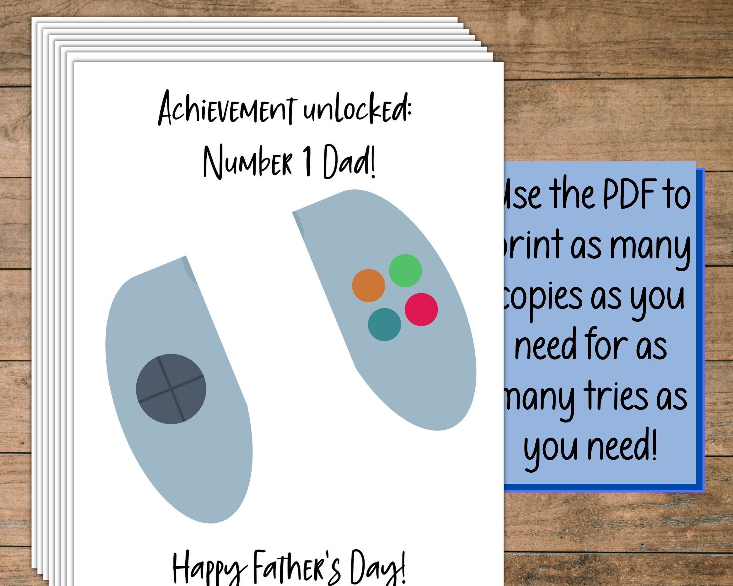 Printable Father's Day Handprint Art Fathers Day Keepsake Gamer Dad ...