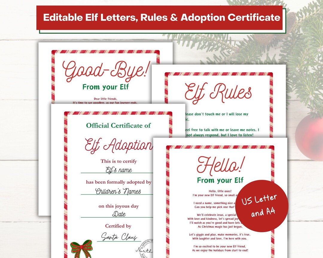 EDITABLE Elf Letter, Elf Welcome Letter, Elf Arrival Letter, Elf ...