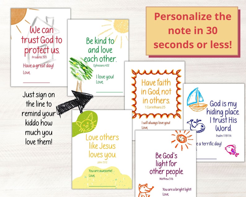 Christian Lunchbox Notes Printable Personalized Lunchbox - Etsy