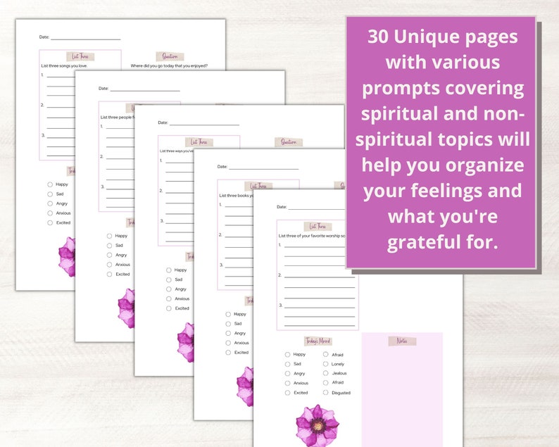 Gratitude Journal Printable for Christian Women, Prayer Journal ...