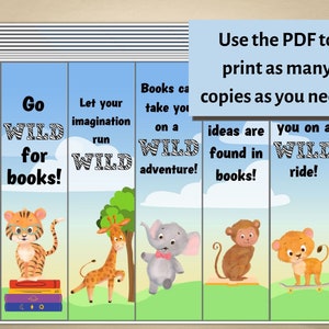 Printable Bookmarks for Kids | Printable Safari Bookmarks | Digital ...