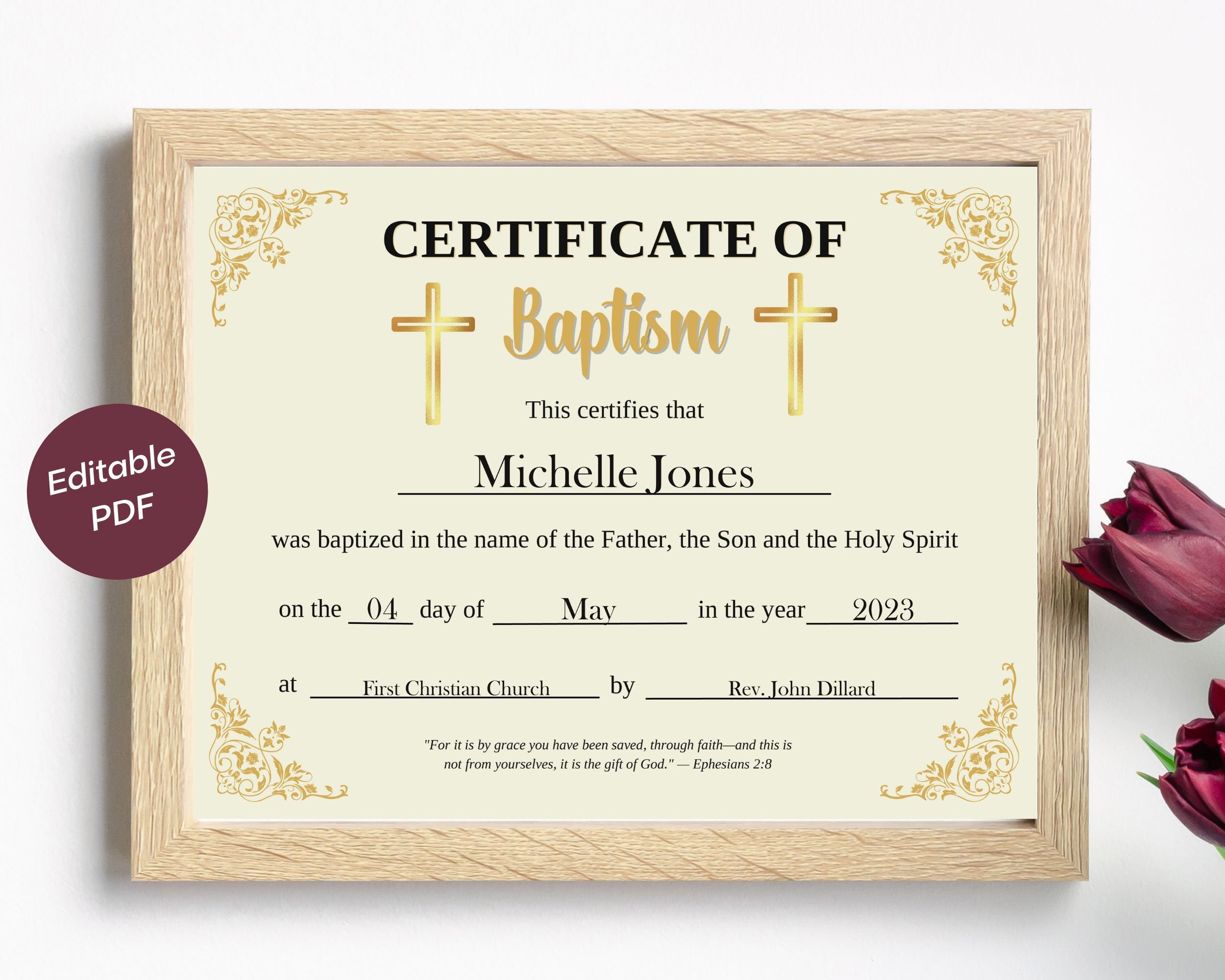 Catholic Baptism Certificate Template Pad Of 50 Catholic Baptism