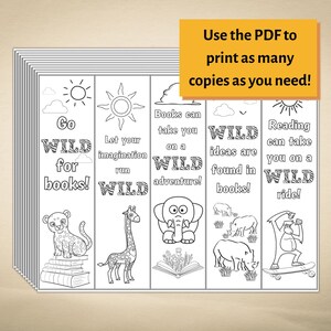 Printable Coloring Bookmarks for Kids | Safari Bookmarks | Printable ...