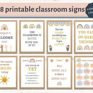 Classroom Posters Boho Printable Bundle Teacher Décor Bundle Boho ...