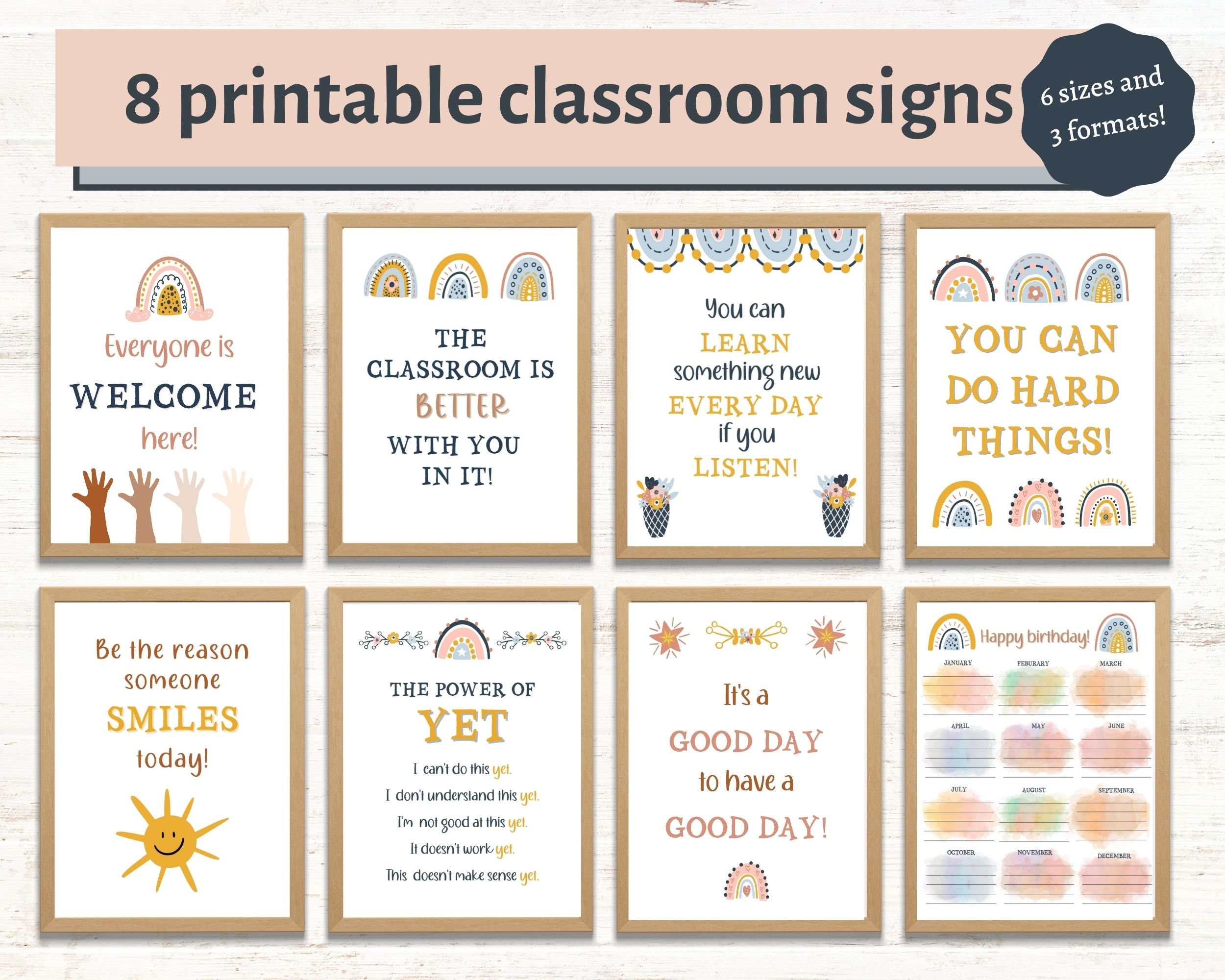 Classroom Posters Boho Printable Bundle Teacher Décor Bundle Boho ...
