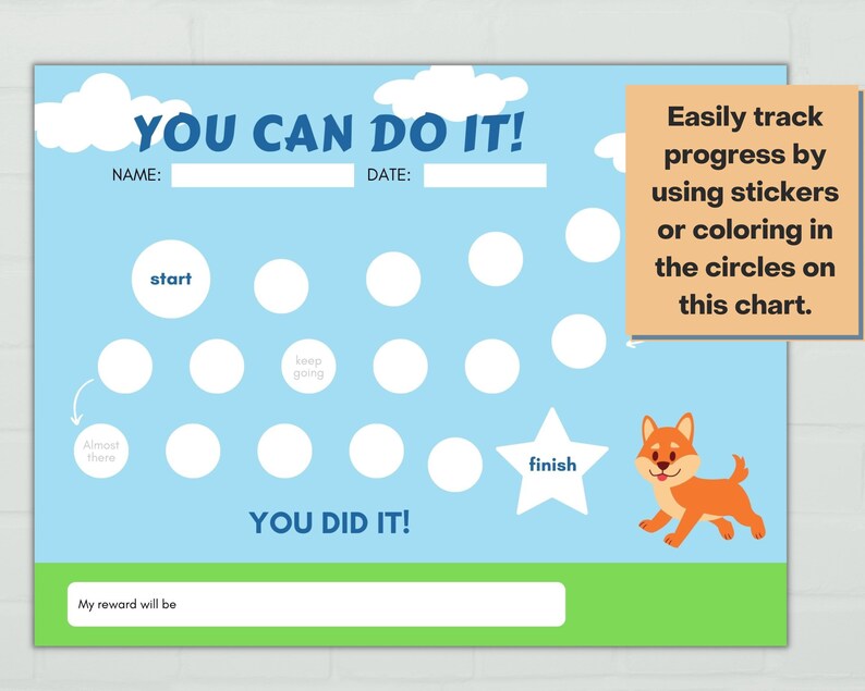 Dog Reward Chart for Children Printable, Behavior Chart, Daily Chore ...