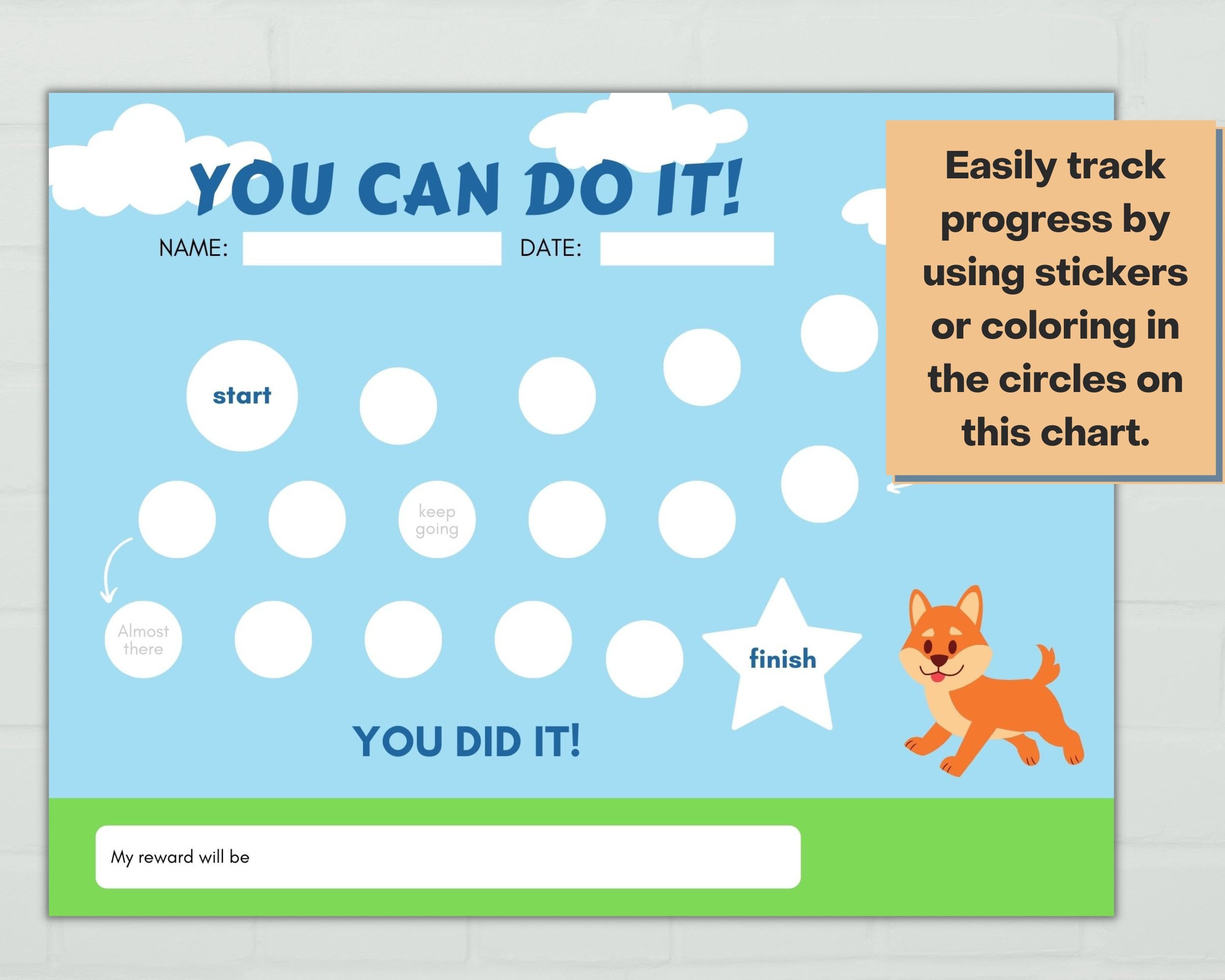 Dog Reward Chart for Children Printable, Behavior Chart, Daily Chore ...