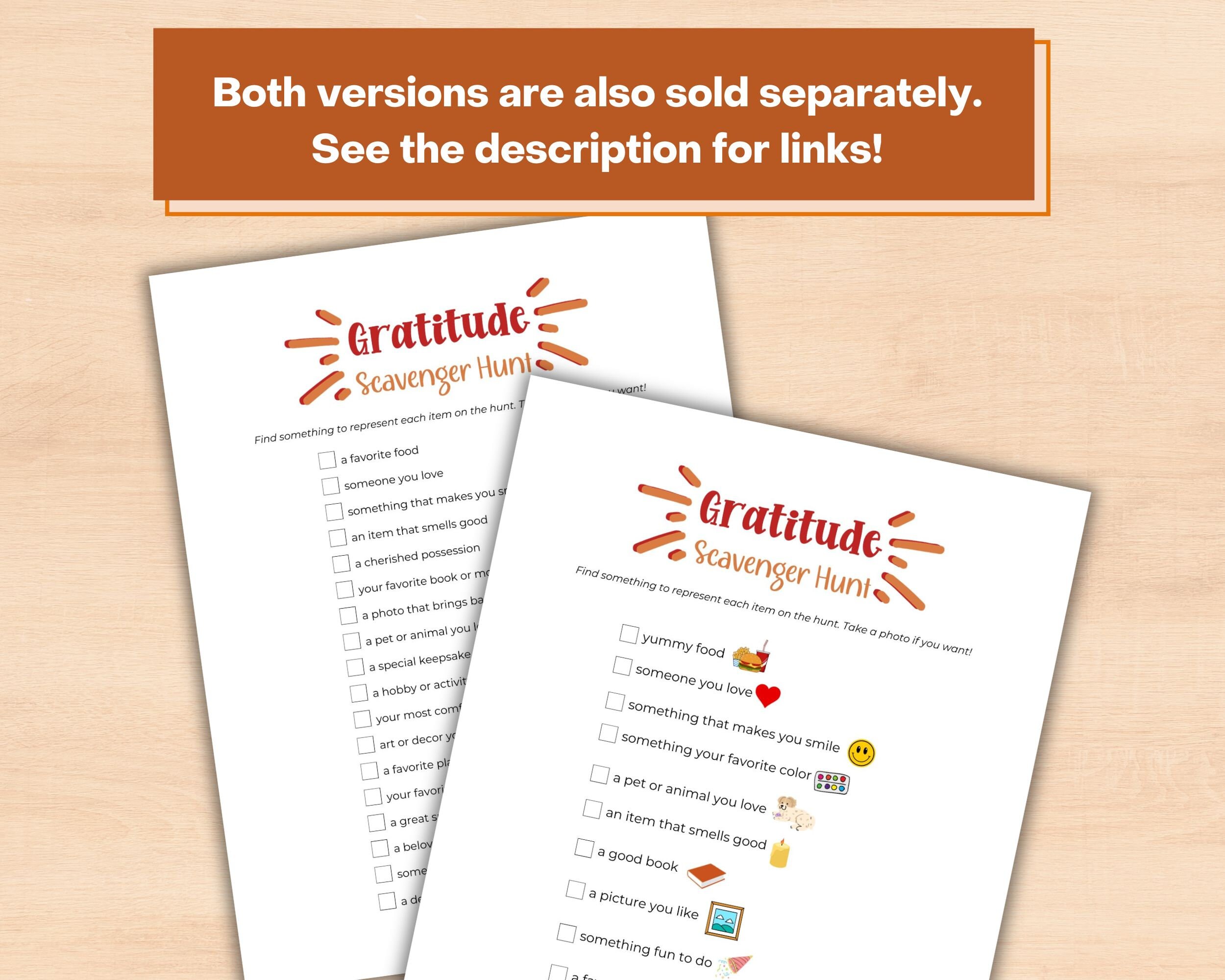Gratitude Scavenger Hunt Bundle: Thanksgiving Activity (PDF) - Etsy