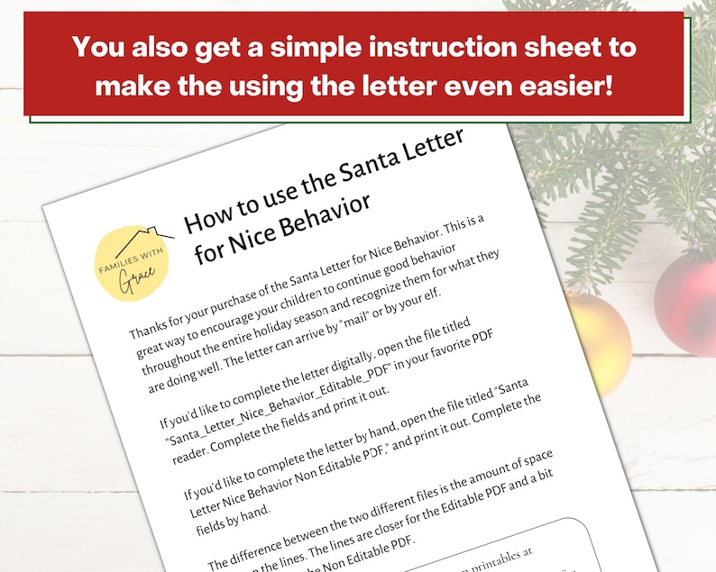Letter From Santa: Nice Behavior Printable (editable PDF) - Etsy