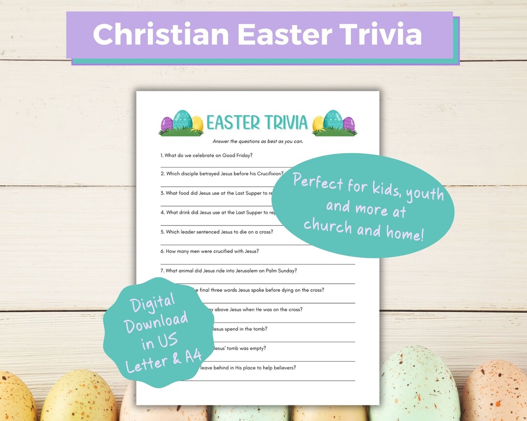 Christian Easter Trivia Game Bundle: Sunday School Activity (PDF) - Etsy