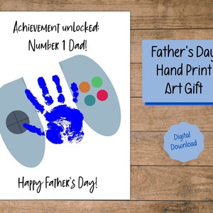 Printable Father's Day Handprint Art | Father’s Day Keepsake | Gamer ...