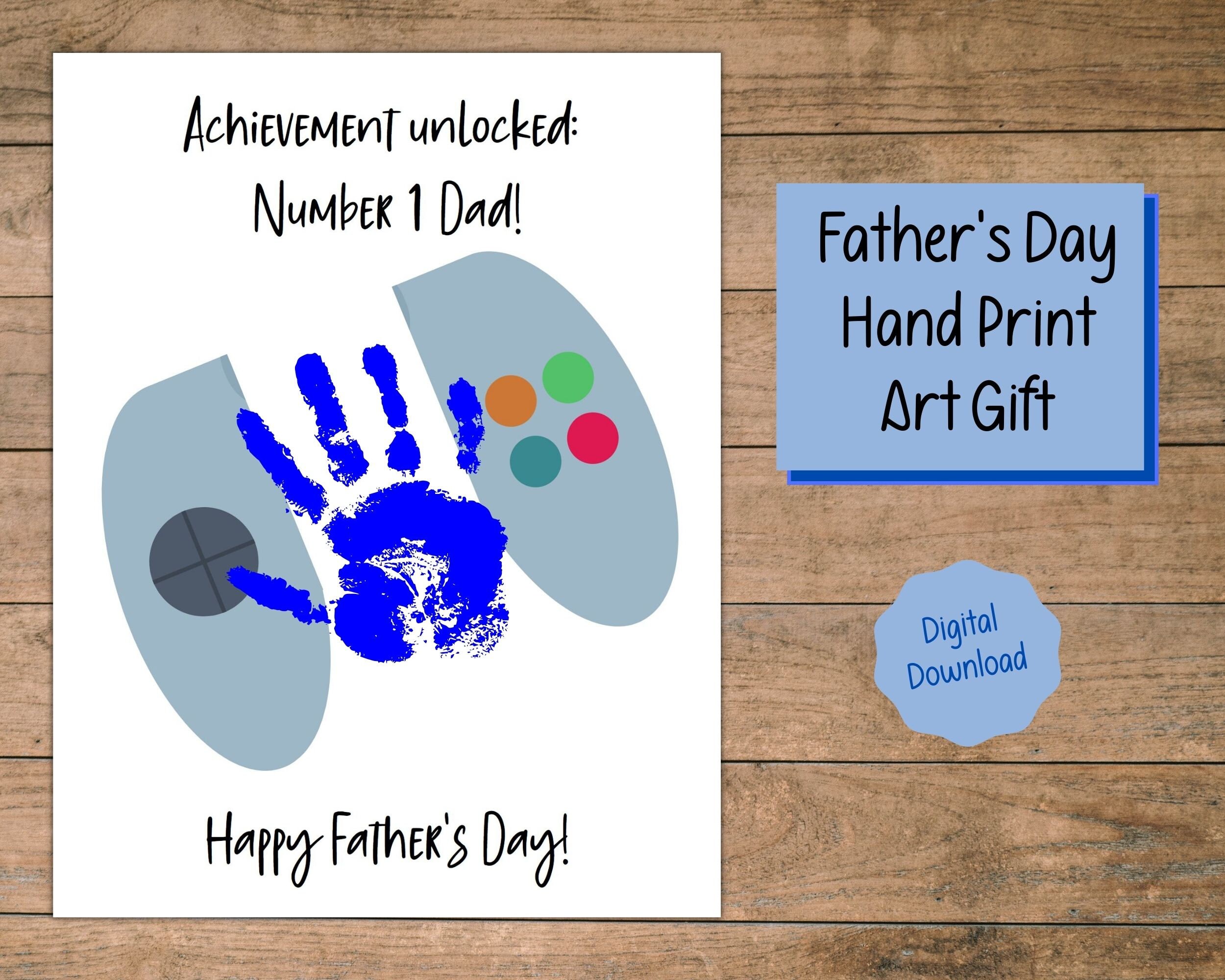 Printable Father's Day Handprint Art Fathers Day Keepsake Gamer Dad ...
