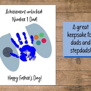 Printable Father's Day Handprint Art | Father’s Day Keepsake | Gamer ...